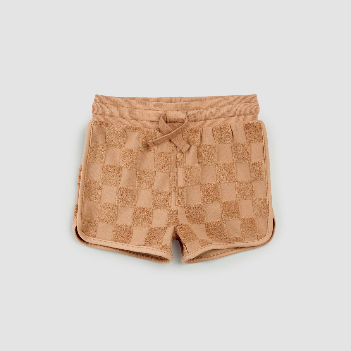 Embossed Checkerboard Rosewood Girl's Terry Cloth Shorts – miles the label